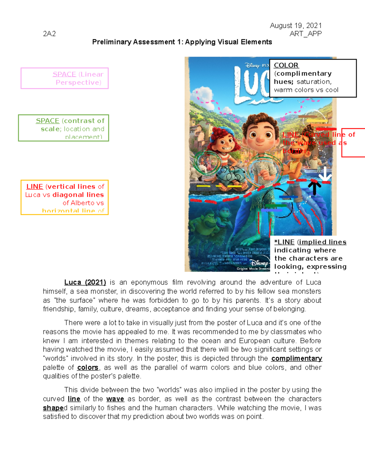 ART APP HW #1 Visual Elements - August 19, 2021 2A2 ART_APP Preliminary ...