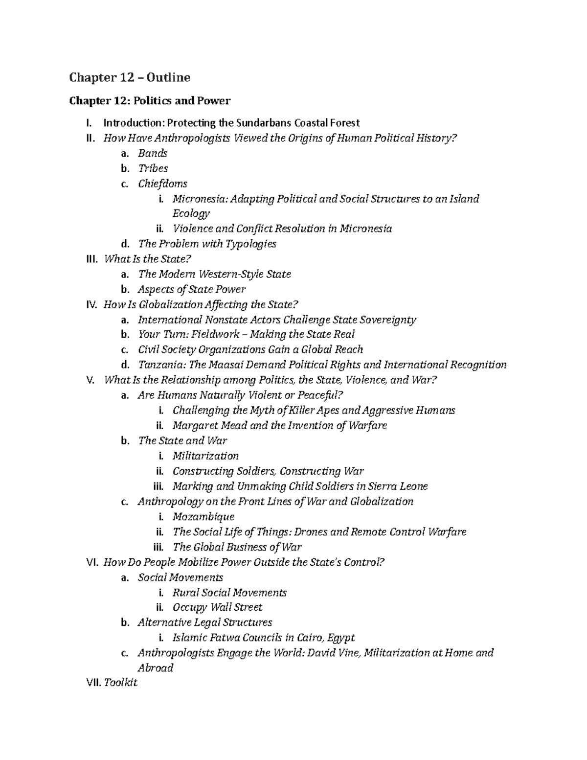 Esscultant 3 out 12 - summary - Chapter 12 – Outline Chapter 12 ...