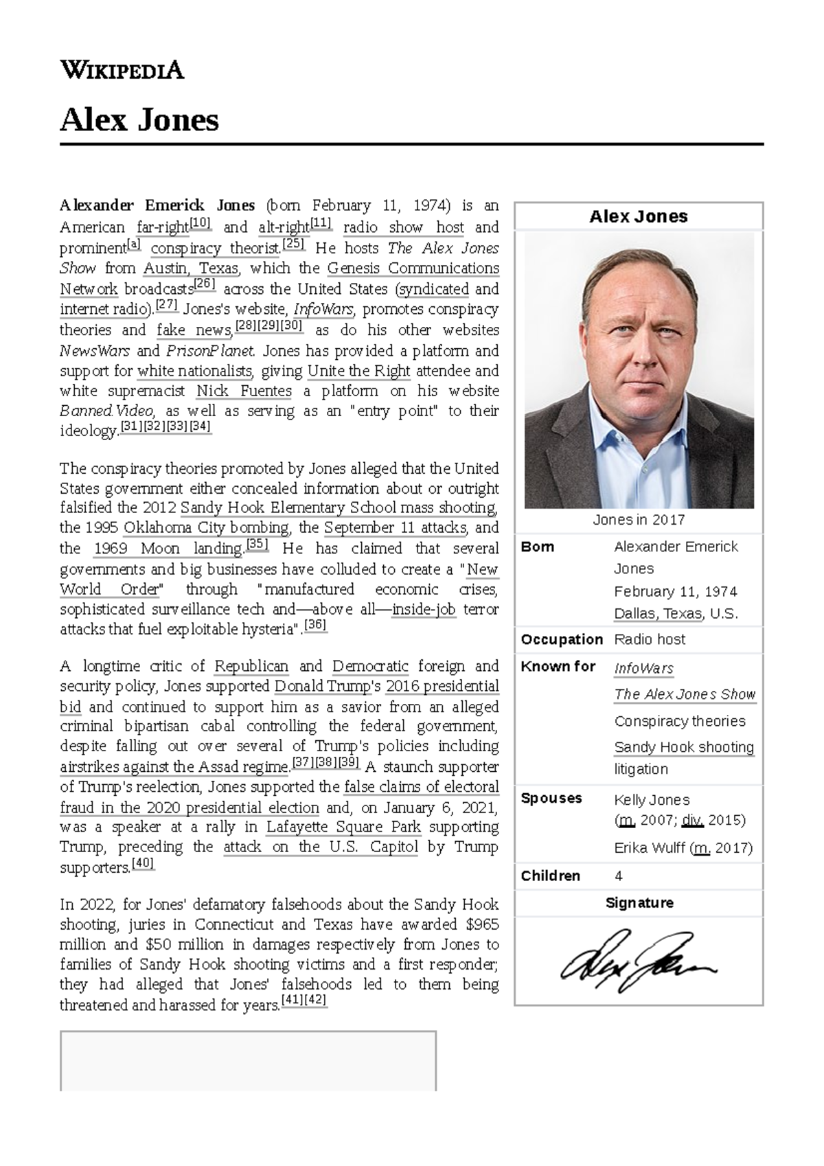 Alex Jones - LEARNING MATREIALS - Alex Jones Jones in 2017 Born ...