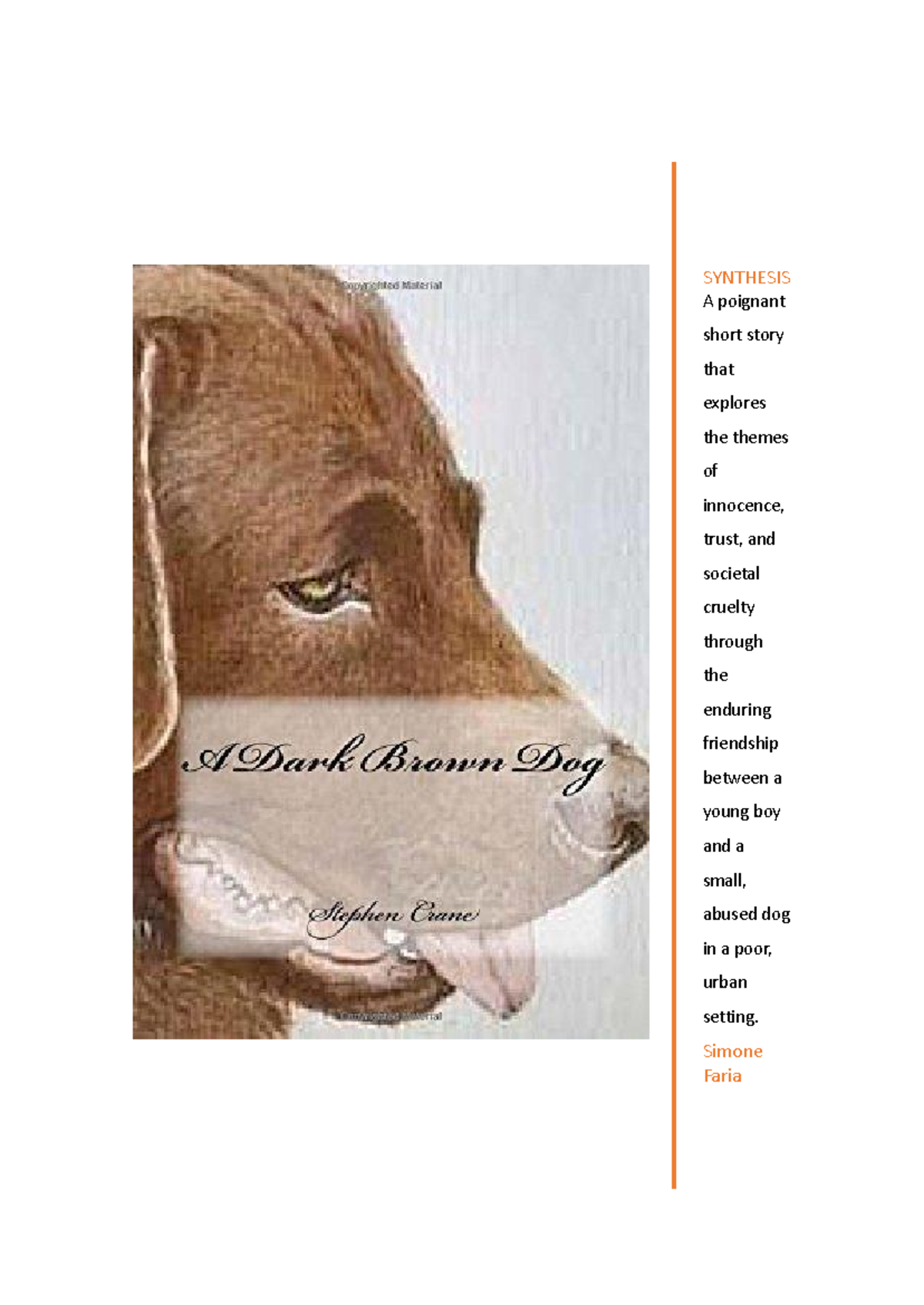 A Dark Brown Dog - short story - SYNTHESIS A poignant short story that ...