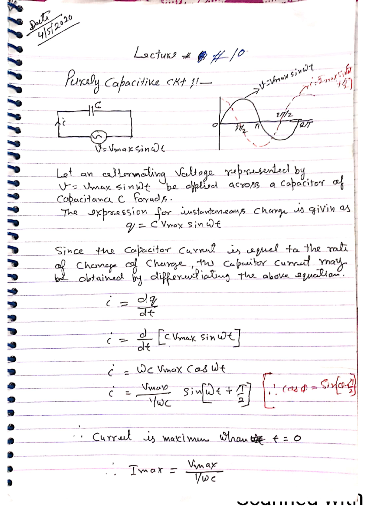Purely Capacitive CKT - Electrical Engineering - Studocu