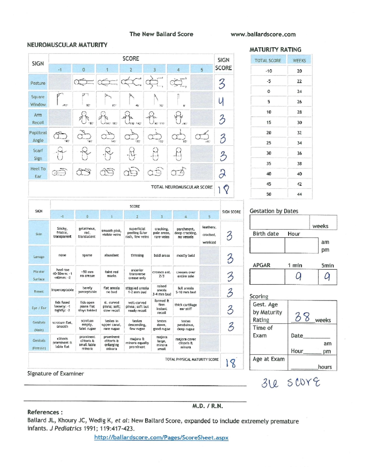 Assessment of a newborn Rating - NU123 - Studocu