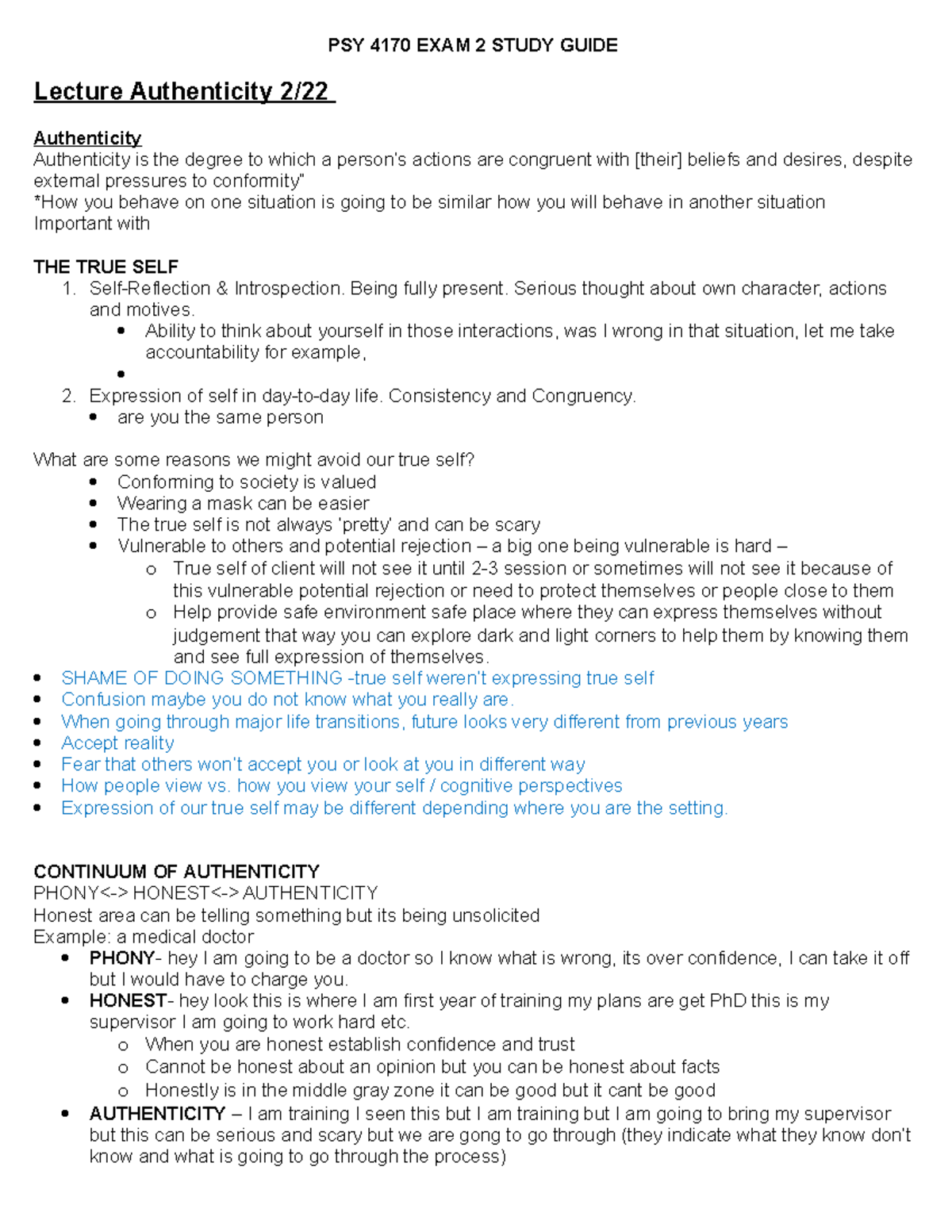 Exam #2 Study Guide - Full-length, detailed summary - PSY 4170 EXAM 2 ...