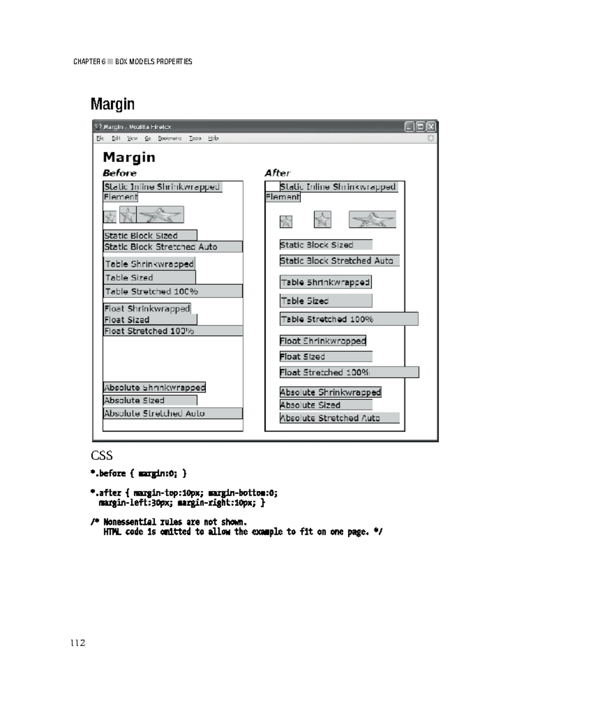 Web development (13) - Margin CSS *.before { margin:0; } *.after ...