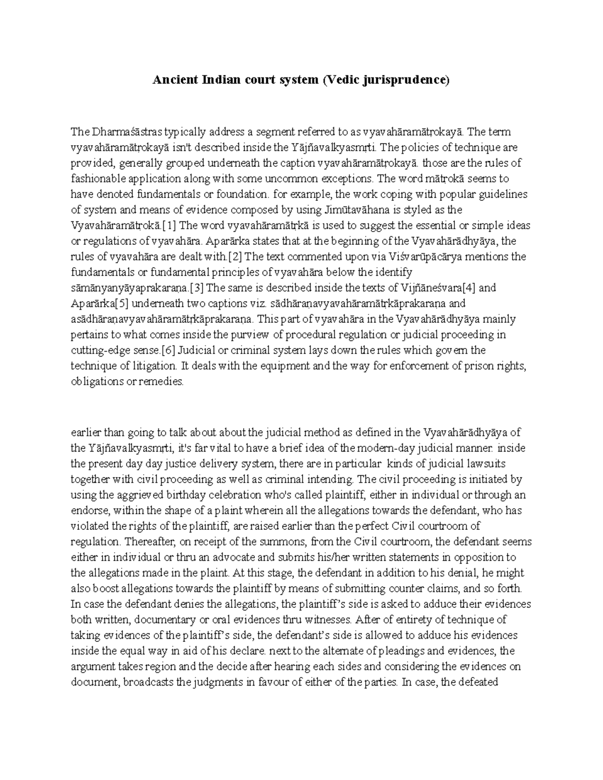 Ancient Indian court system (Vedic Jurisprudence) by C Sancho Roy ...