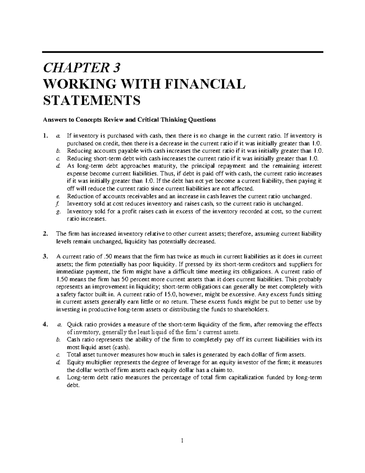 Ross Fundamentals 13e Solutions Manual Chapter-03 - 1 CHAPTER 3 WORKING ...