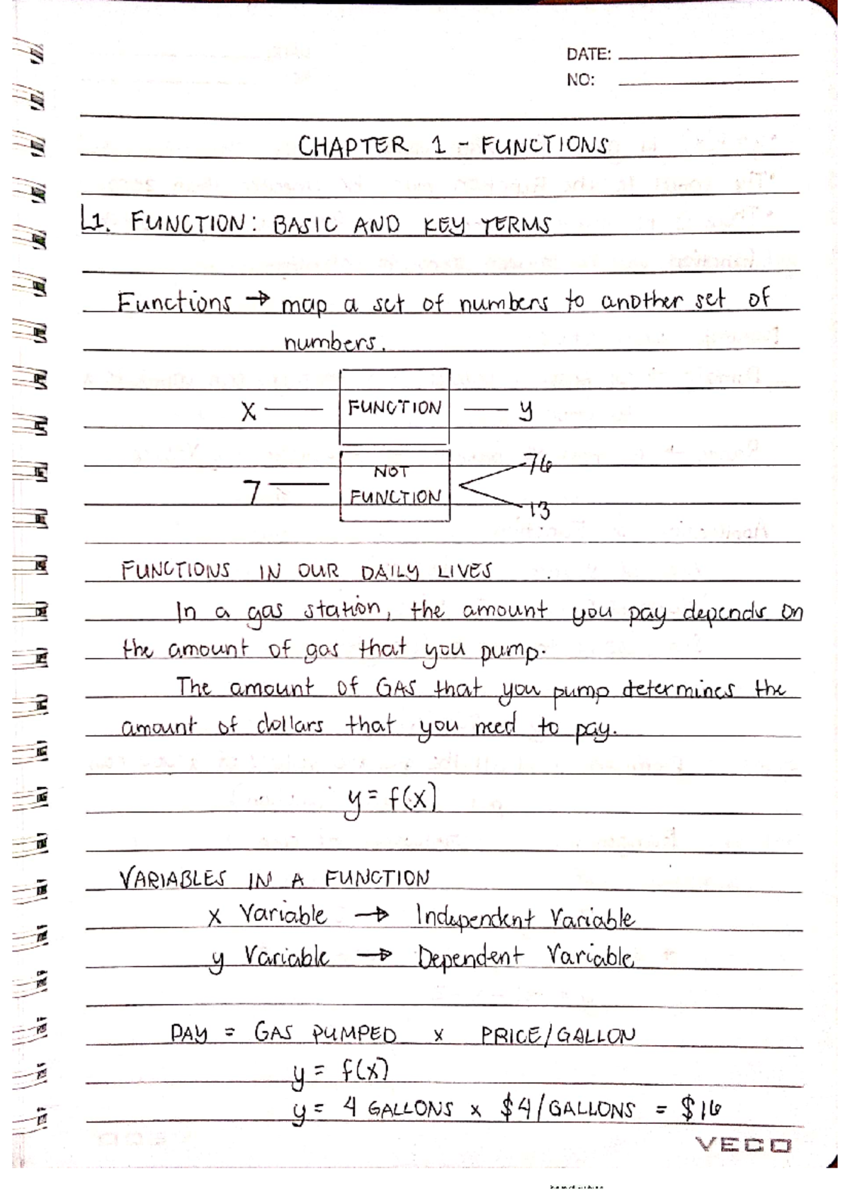 Chapter 1 - Functions (ME 1A - DE Guzman, Dario A - Calculus 2 - PangSU - Studocu