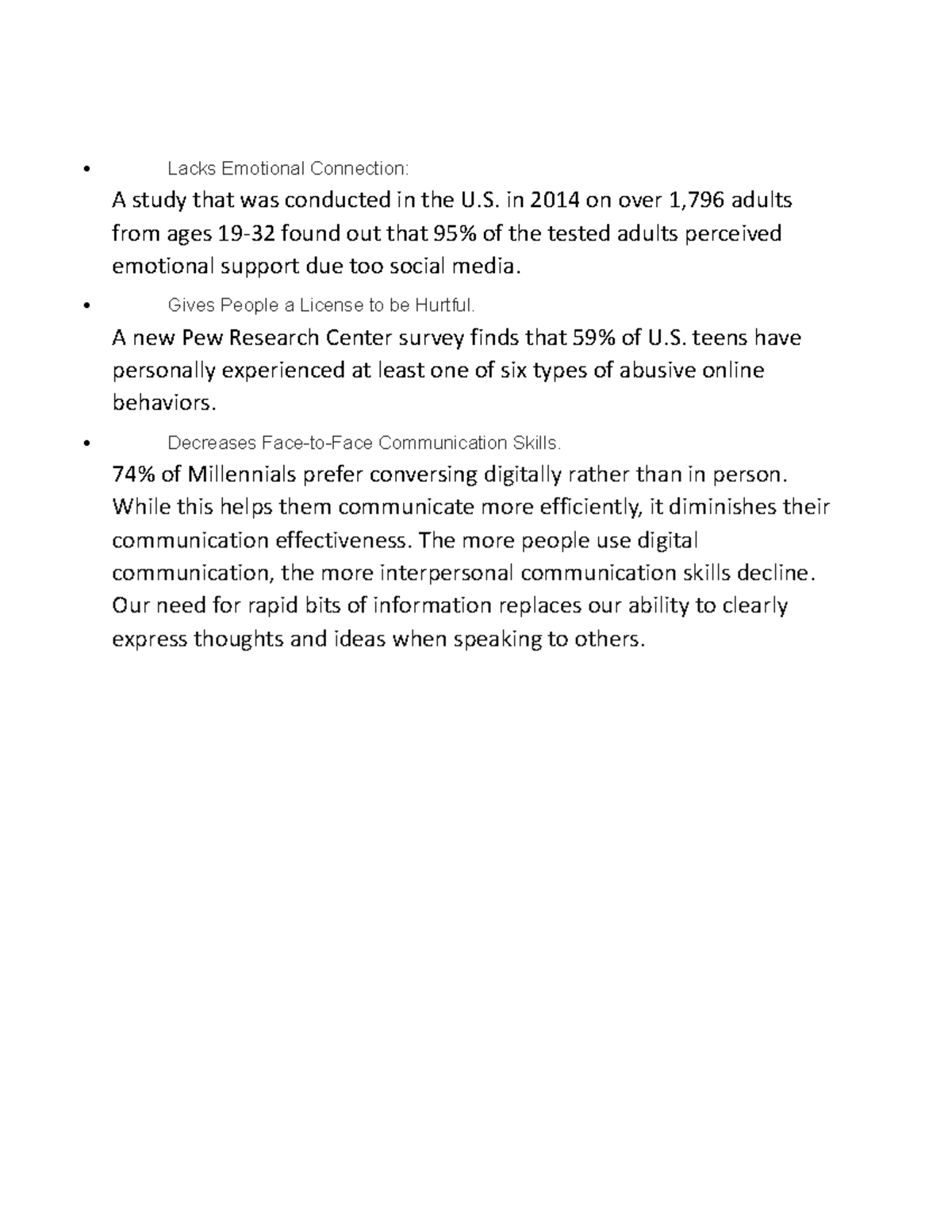 Socual media - sdf - Lacks Emotional Connection: A study that was ...