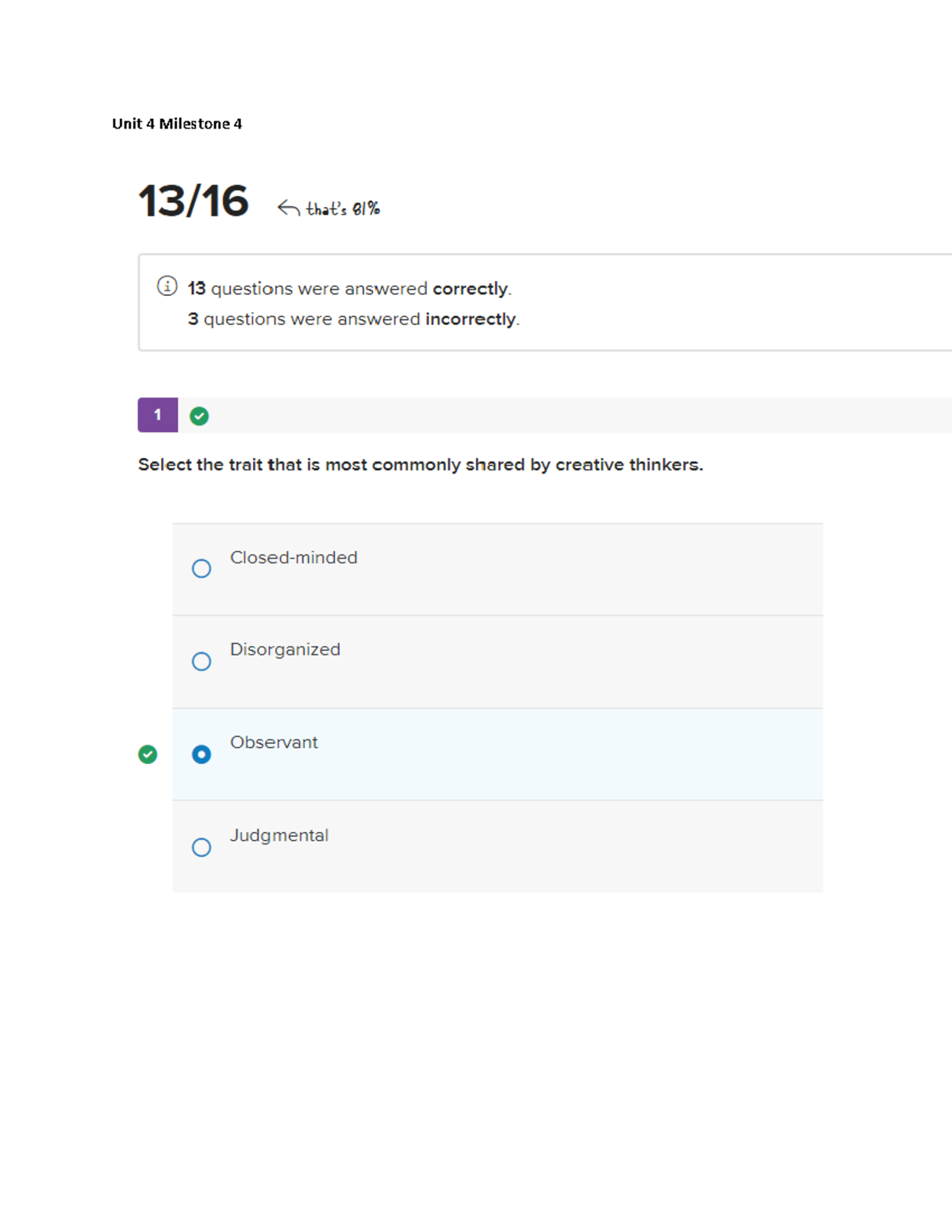 Intro to psychology Unit 4 Milestone 4 - Unit 4 Milestone - Studocu