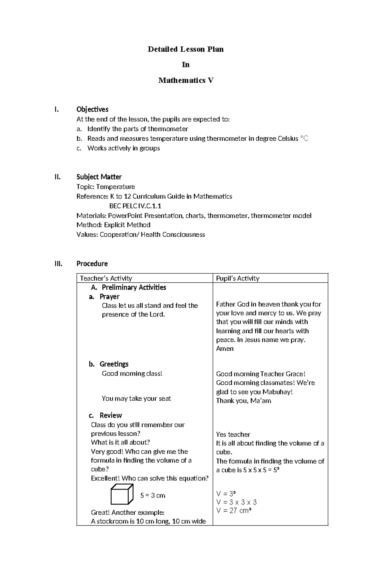 Detailed Lesson Plan - Detailed Lesson Plan In Mathematics V I ...