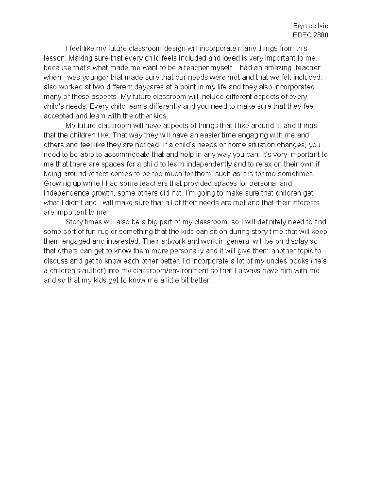 Field Assignment Learning Environment - Google Docs - EDEC 2600 - UVU ...