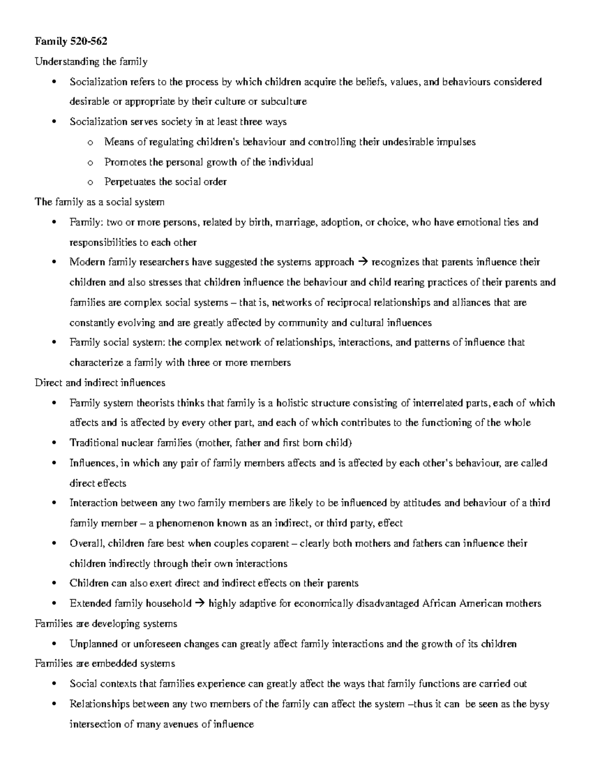 Lecture notes, lecture and book notes on topic: Family - Family ...