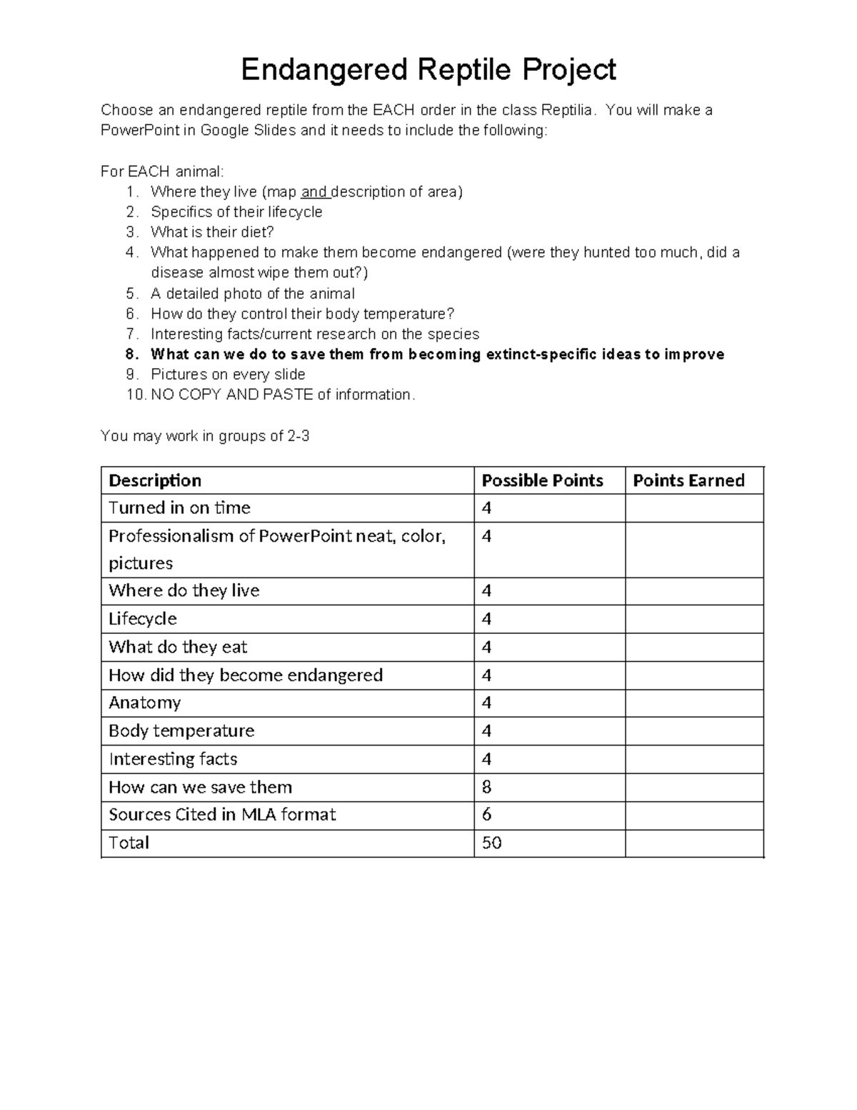 Savethe Reptiles Project-1 - Endangered Reptile Project Choose an ...