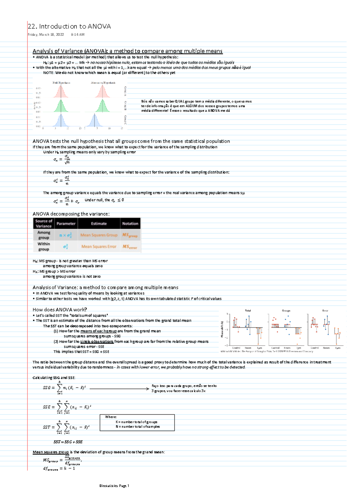 22. Introduction to Anova - Analysis of Variance (ANOVA): a method to ...