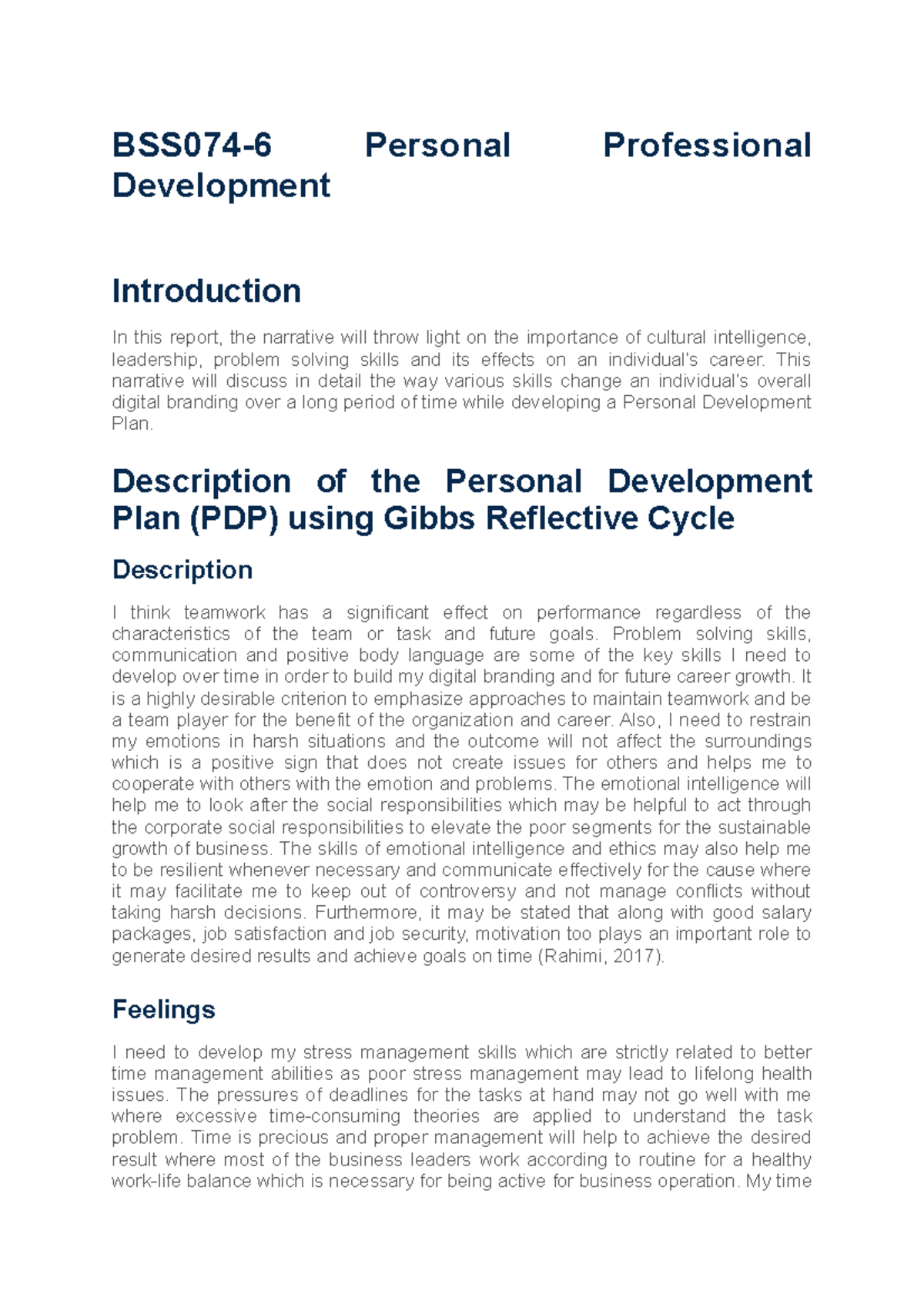 BSS074 - jhjhbhj - BSS074-6 Personal Professional Development ...