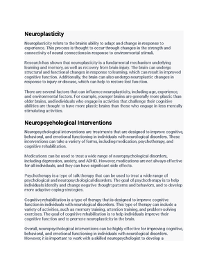 Neuropsychology 1-2 - Units 1 and 2 - Introduction to Neuropsychology ...