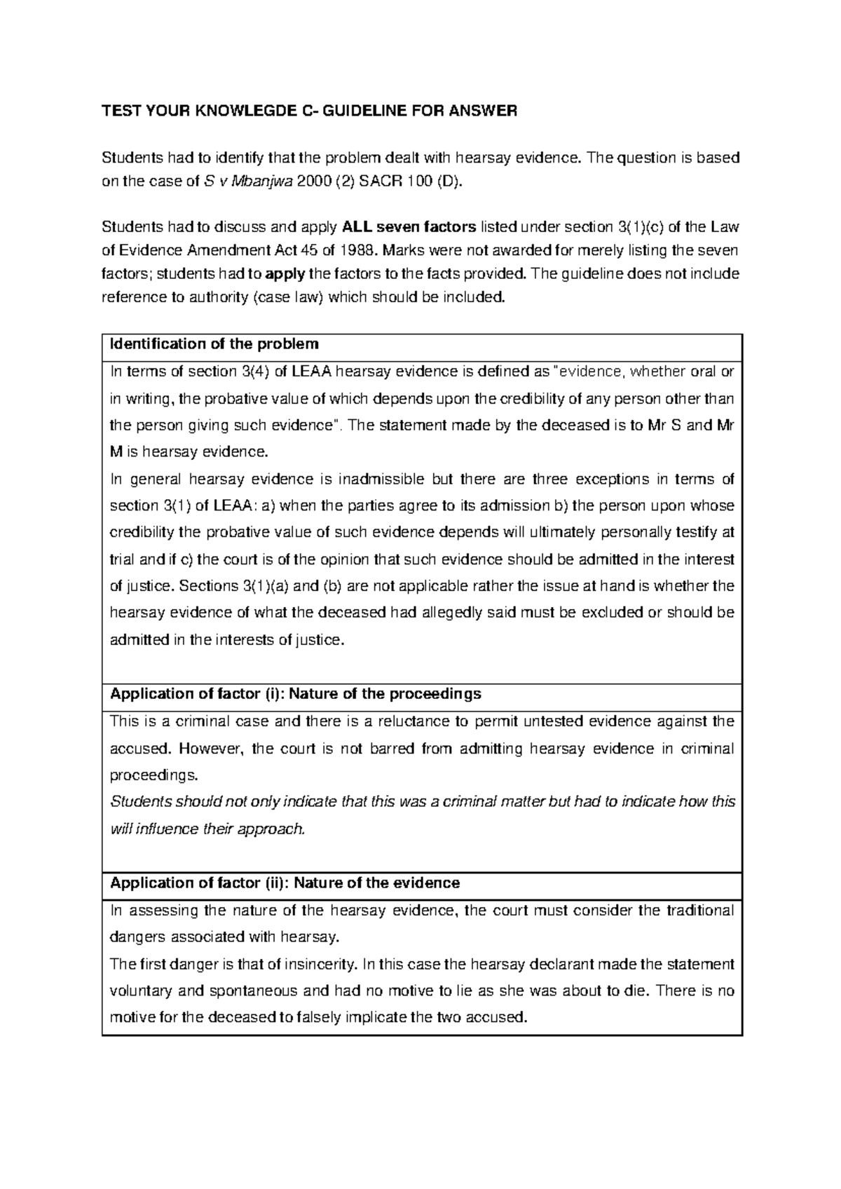C Test Your Knowledge- Guideline for answer - TEST YOUR KNOWLEGDE C ...