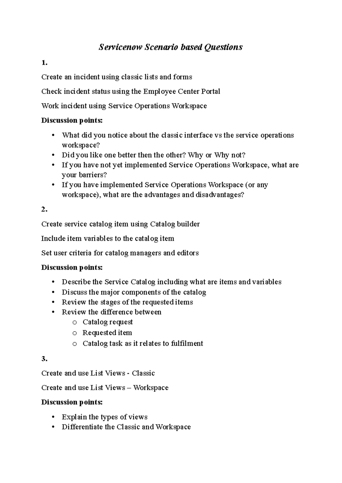 Servicenow Scenario based Questions - Create an incident using classic ...