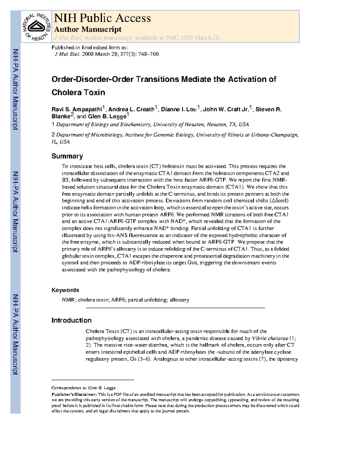 Order Disorder Order Transitions Mediate - Order-Disorder-Order ...