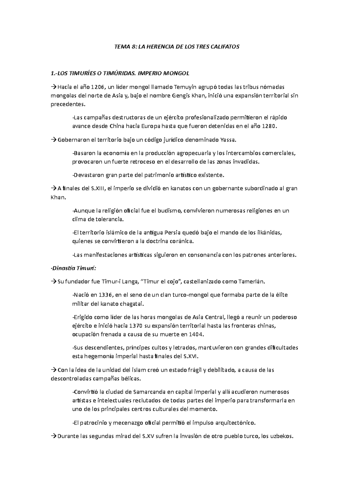 TEMA 8 - Apuntes 8 - TEMA 8: LA HERENCIA DE LOS TRES CALIFATOS 1.-LOS ...