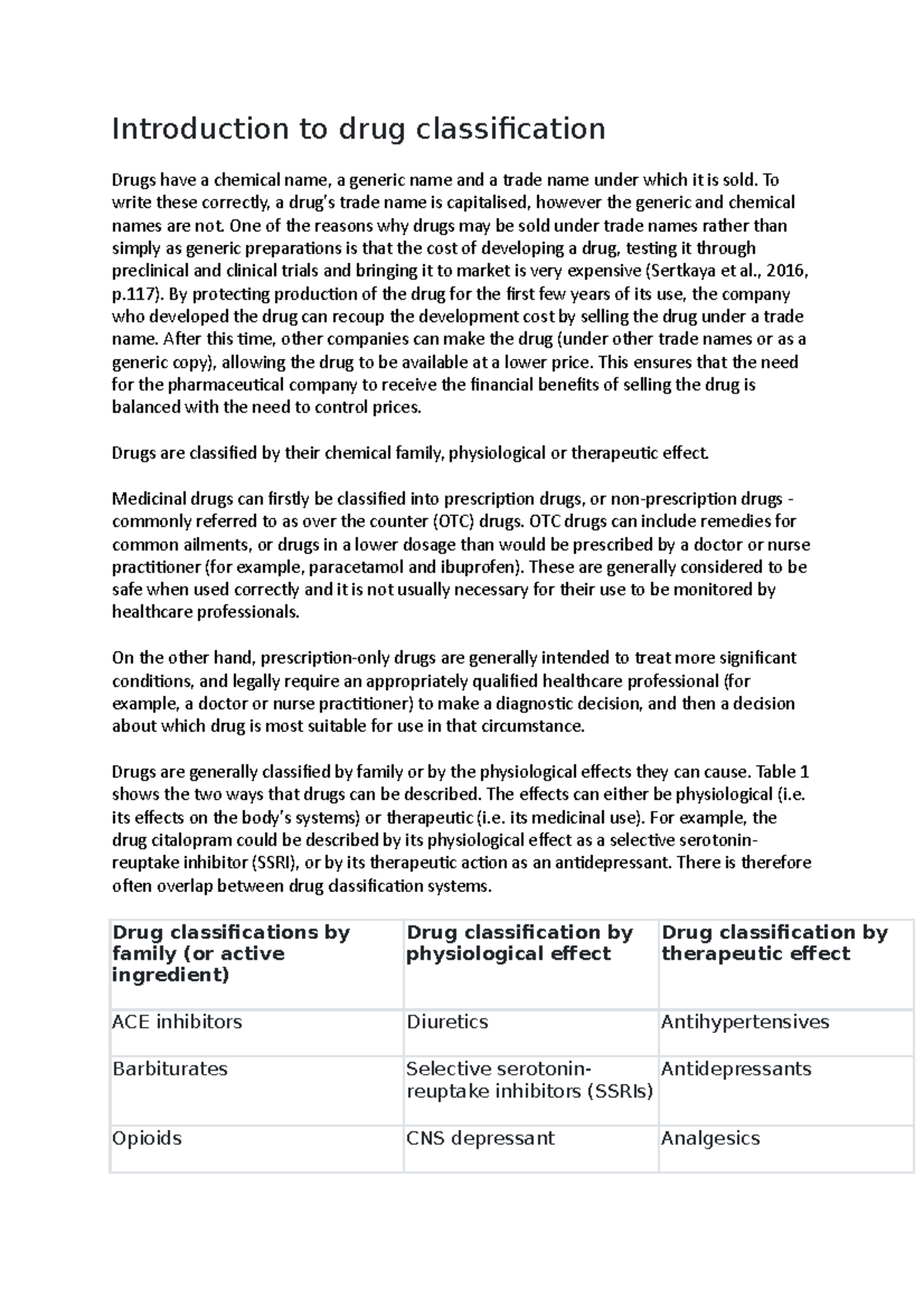 Introduction to drug classification 1 - Introduction to drug ...