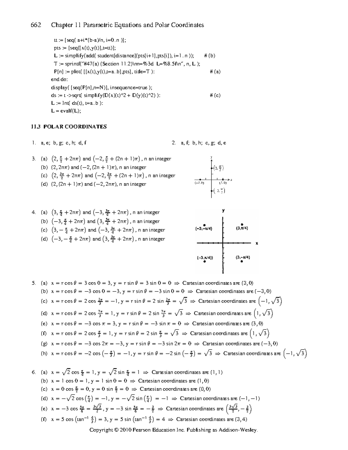 Section 11.3-11.4 - Exercises - 662 Chapter 11 Parametric Equations and ...