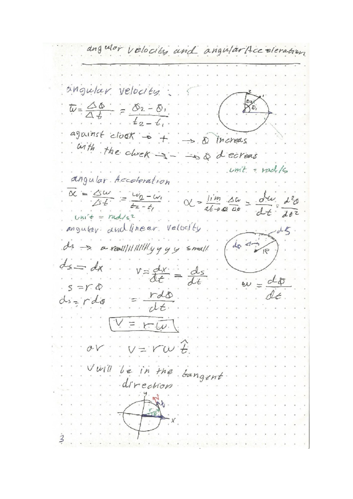 Doc1 - angular velocity and angular acceleration - ang ulor velocity ...