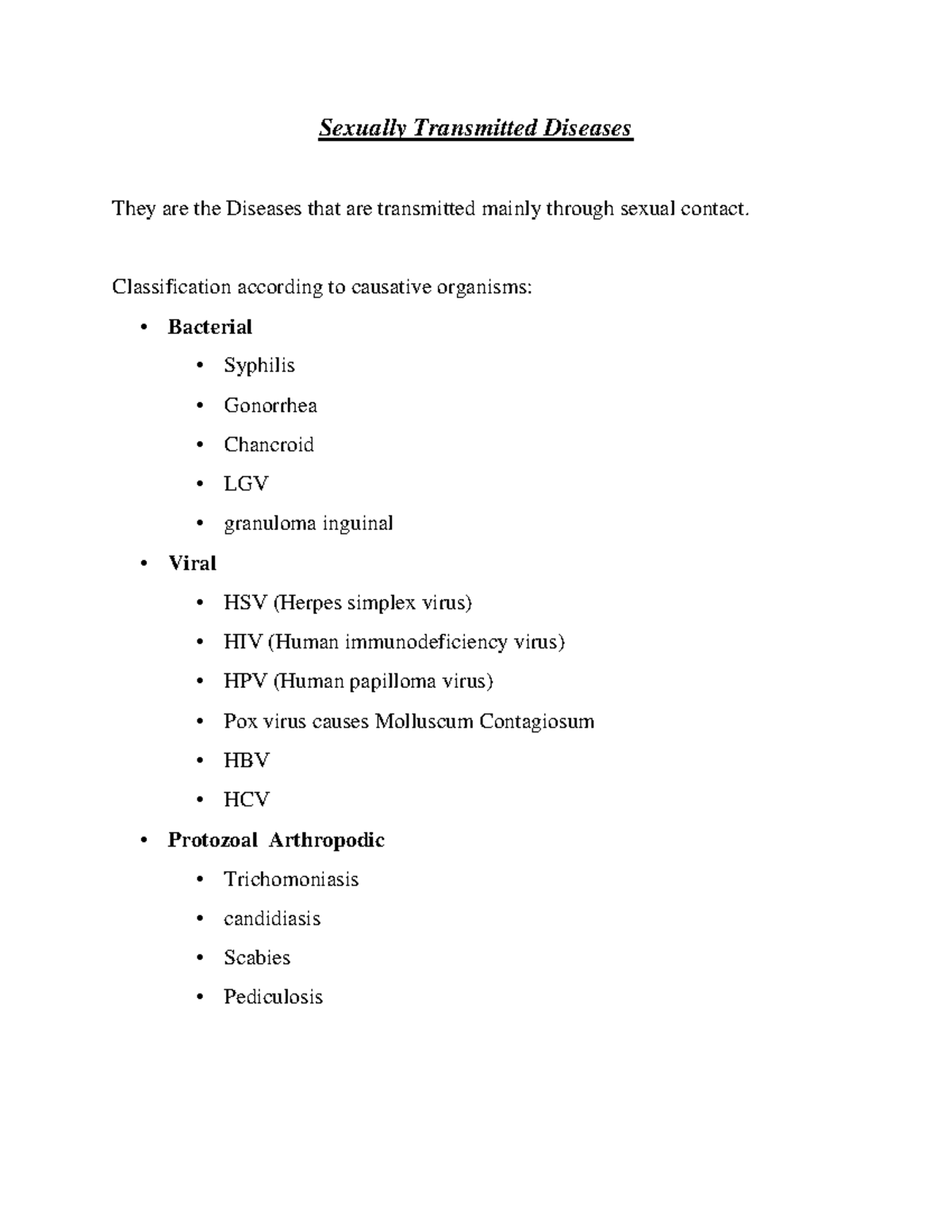 MTI Notes STDs-1 - Nursing - Sexually Transmitted Diseases They are the ...
