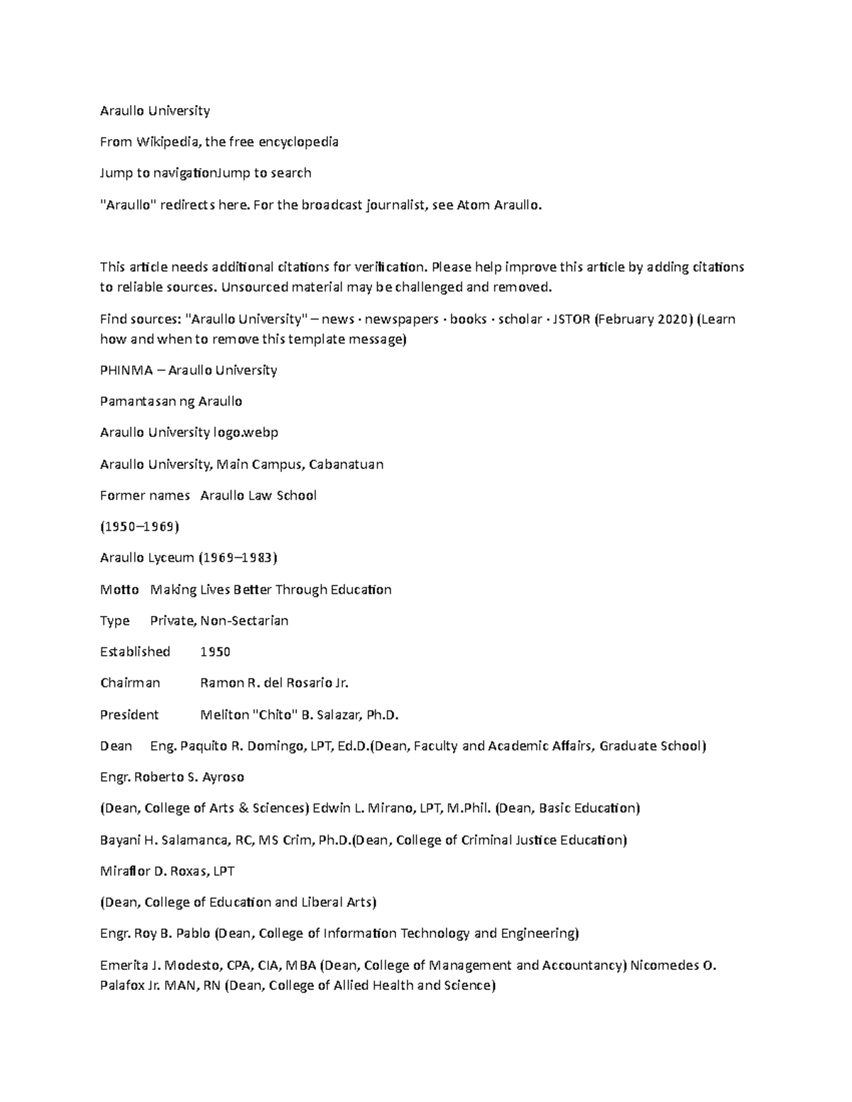 Araullo University - asdasdasdasdasdas - Araullo University From ...