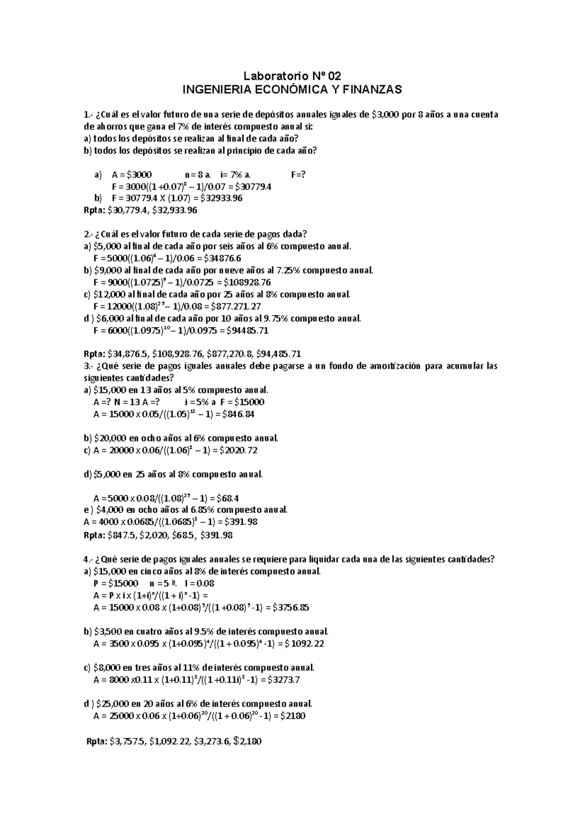 Sesión 5 - teoria 2 - Laboratorio Nº 02 INGENIERIA ECONÓMICA Y FINANZAS ...
