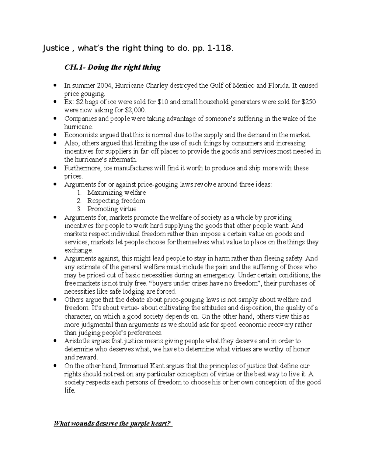 Justice notes pg1-57 - Justice , what’s the right thing to do. pp. 1 ...