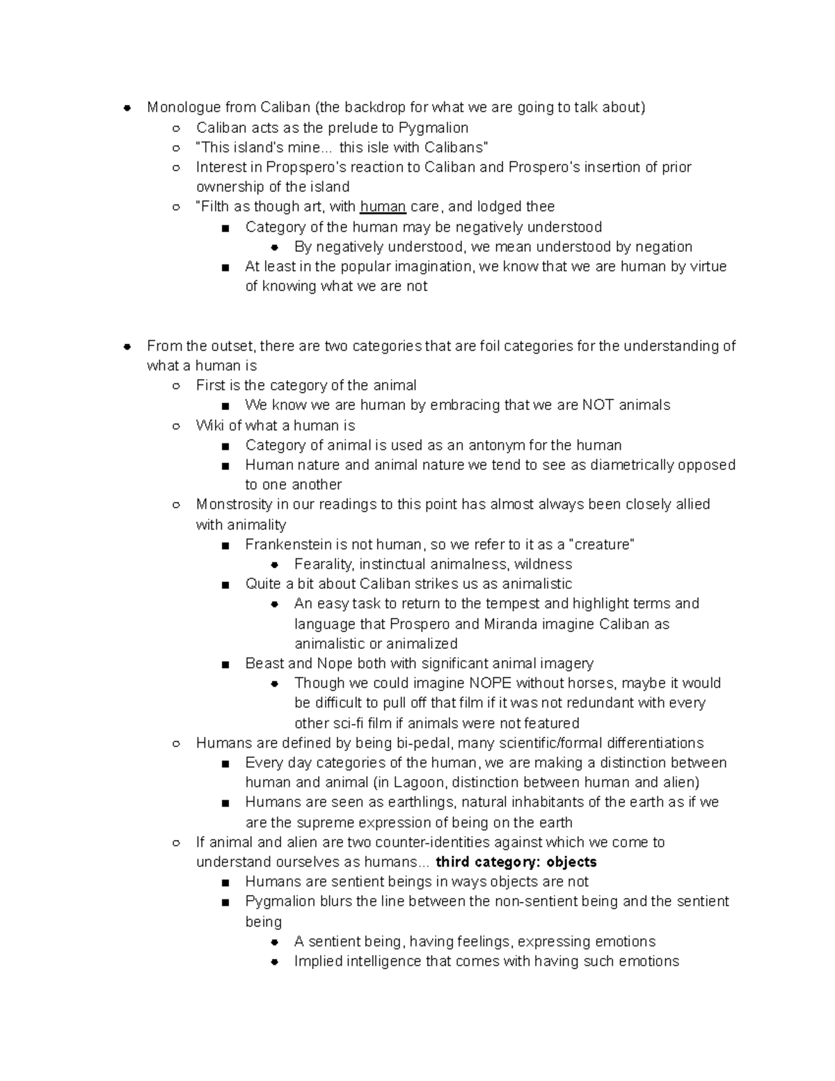 Ovid Pygmalion Notes - Monologue from Caliban (the backdrop for what we ...