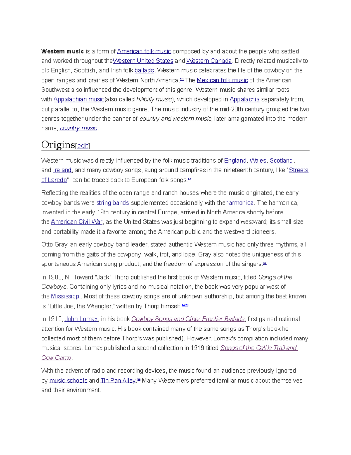 Western and Country Music - Western music - Studocu