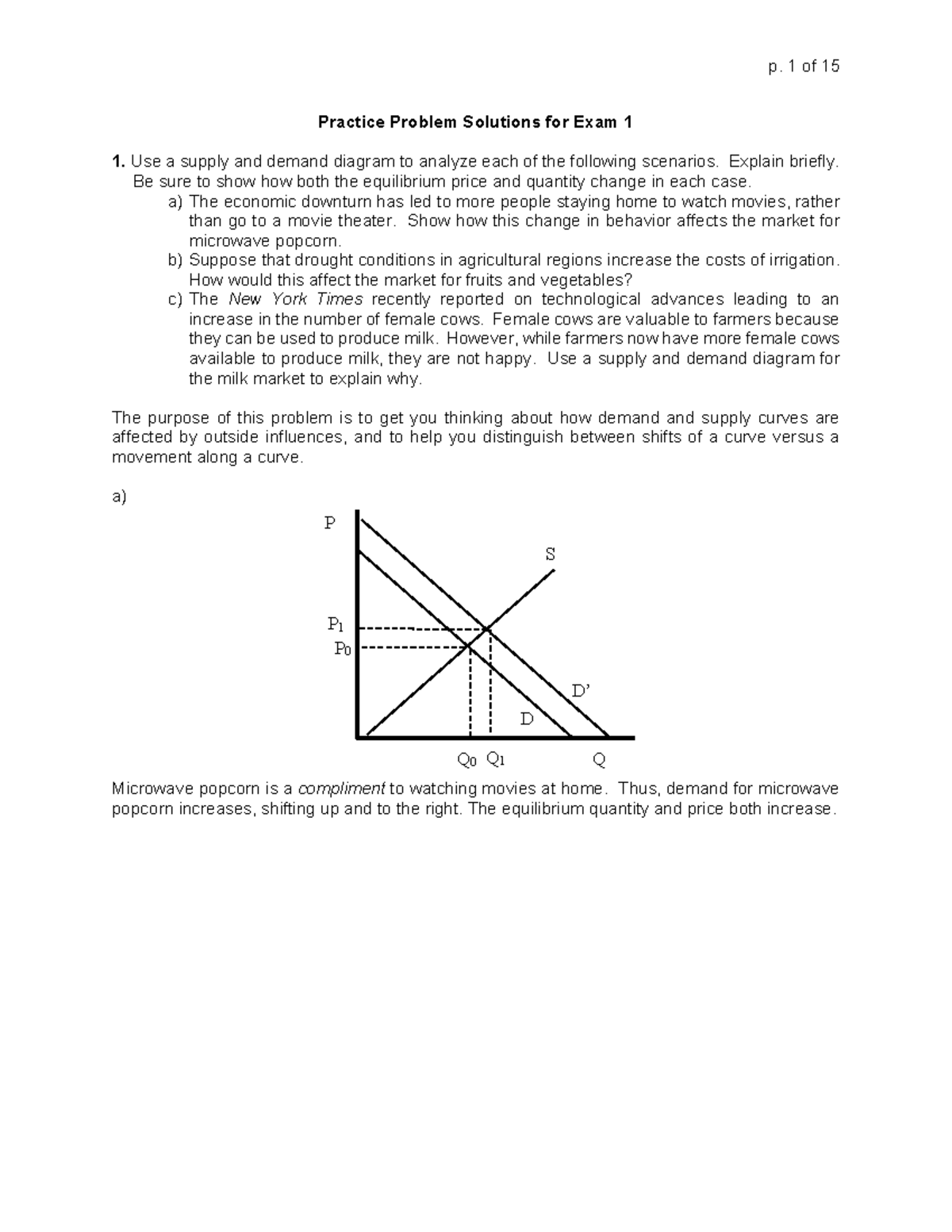 Economics practice problems and solution - Practice Problem Solutions ...
