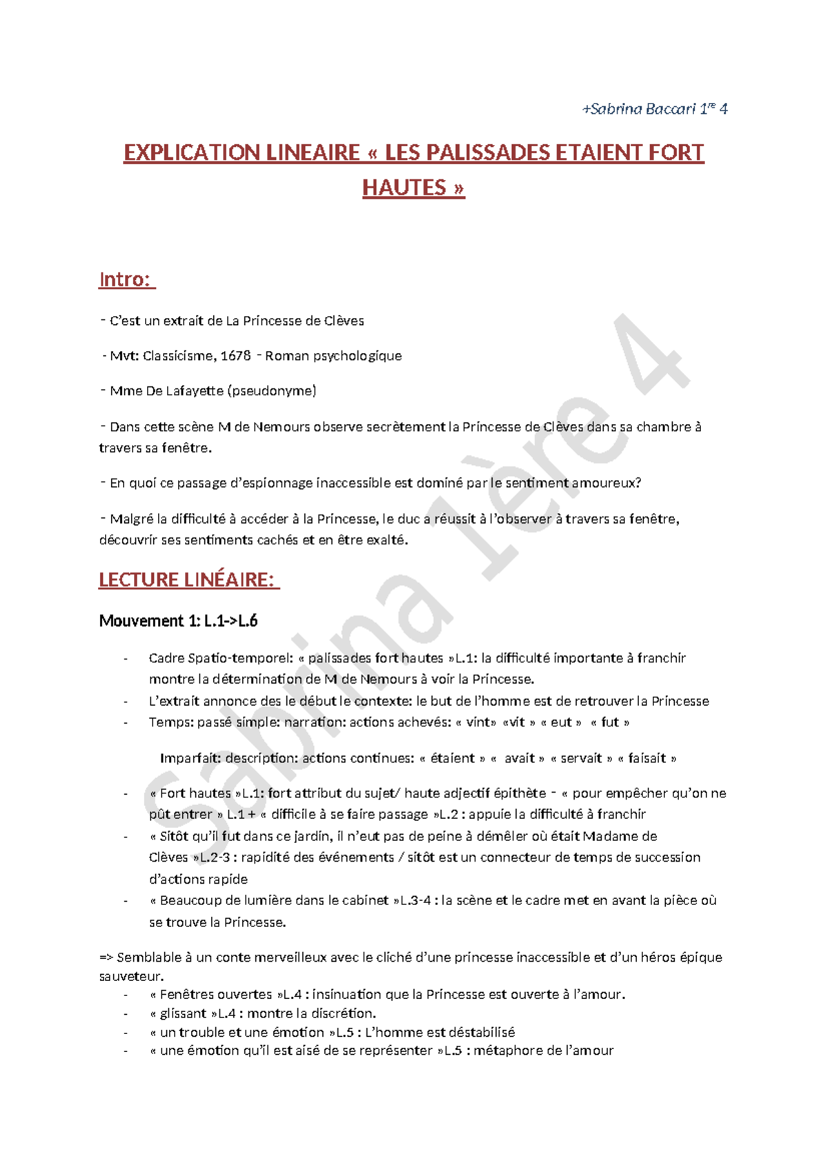 Explication lin aire palissades - +Sabrina Baccari 1re 4 EXPLICATION LINEAIRE « LES PALISSADES ...