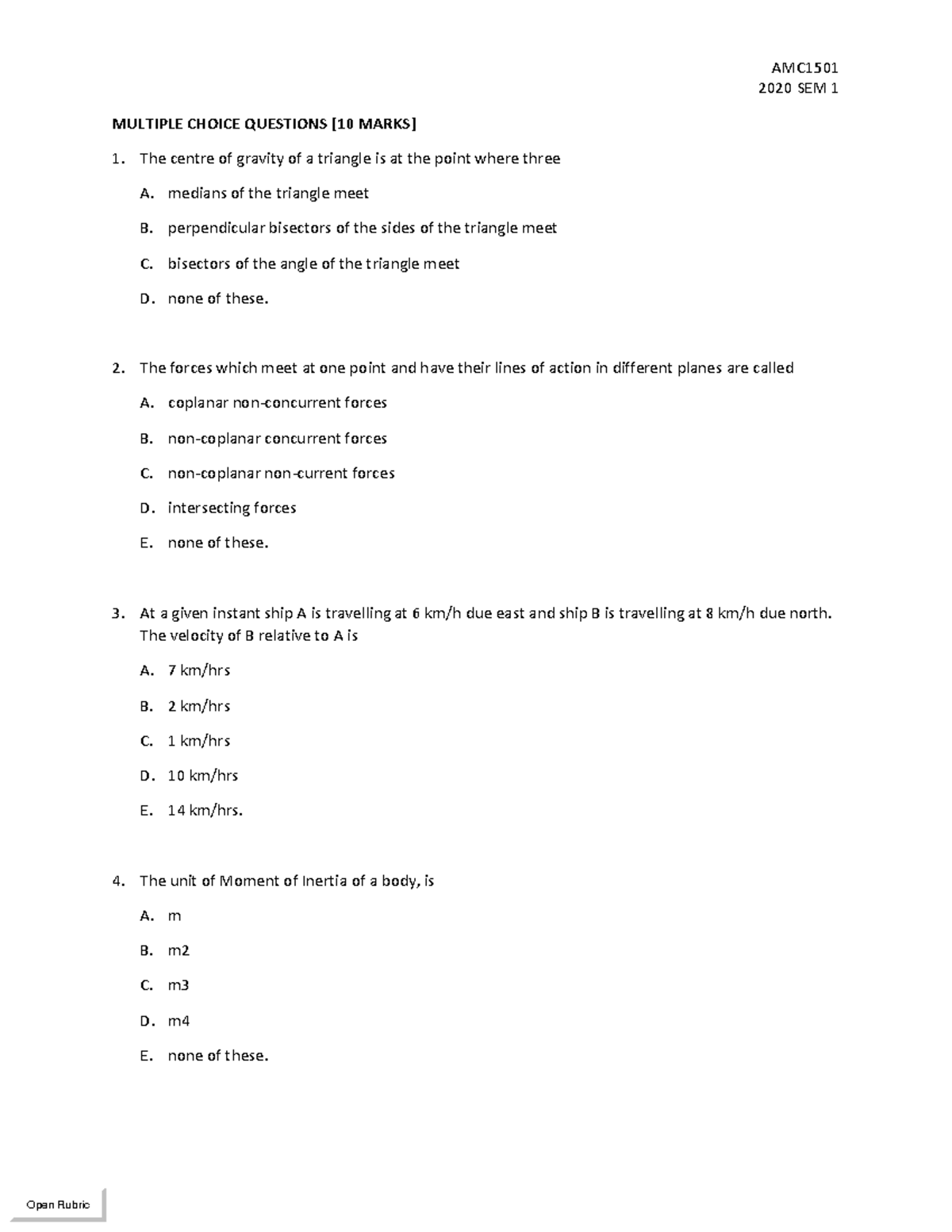 2020 1st Sem Amc1501 Assignment 8 Mcq Warning Tt Undefined Function 32 Amc 2020 Sem 1