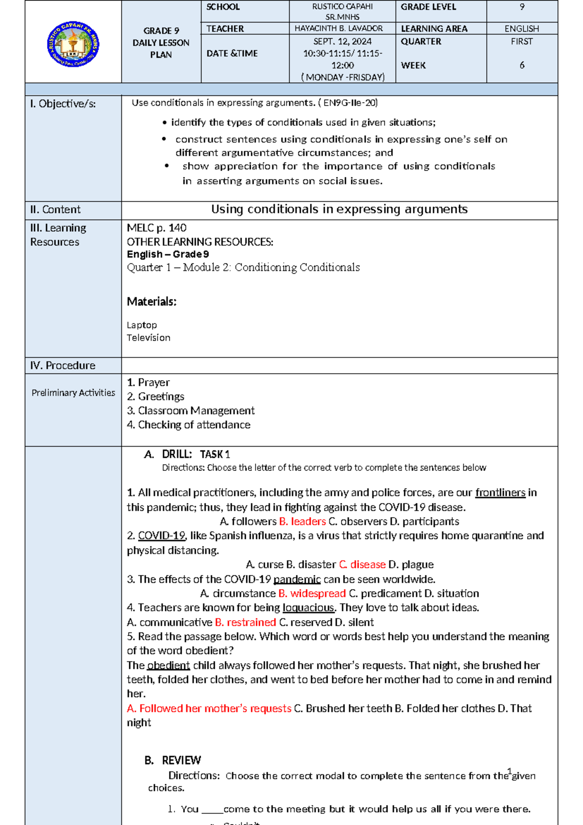 E9 Quarter 1 Lesson 2 - qualitative - 1 GRADE 9 DAILY LESSON PLAN ...