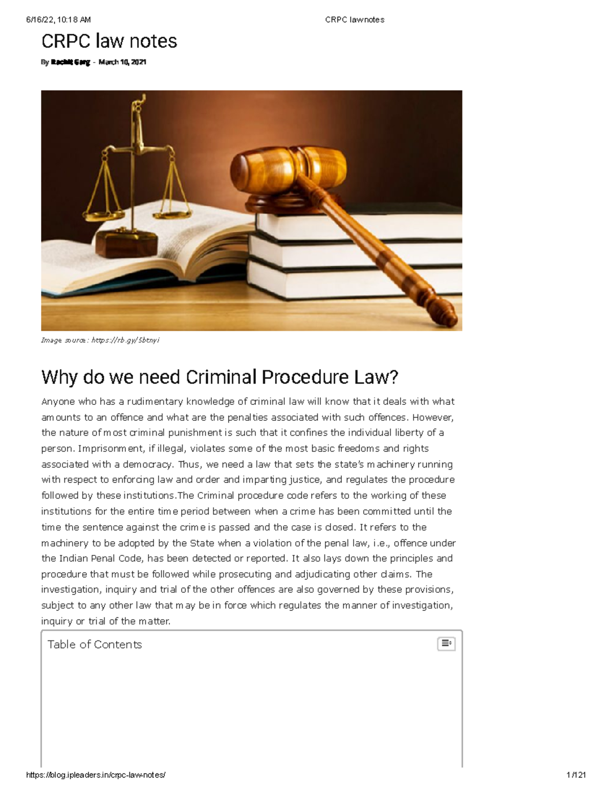 CRPC law notes - EASY UNDERSTAND - CRPC law notes ByRachit Garg -March ...