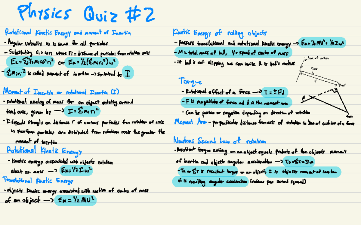 Rotational and Kinetic energy - Physics Quiz Rotational Kinetic Energy ...