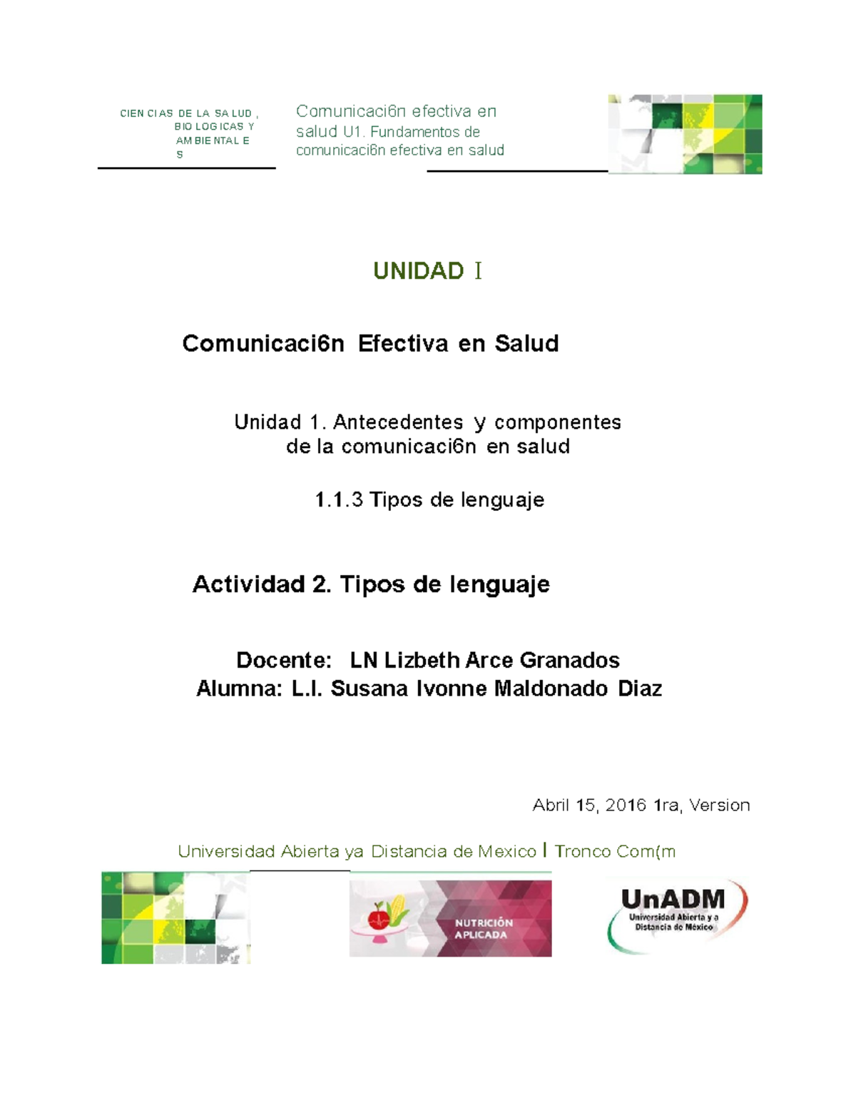 Tipos de lenguaje - El objetivo fundamental de este documento es medir ...