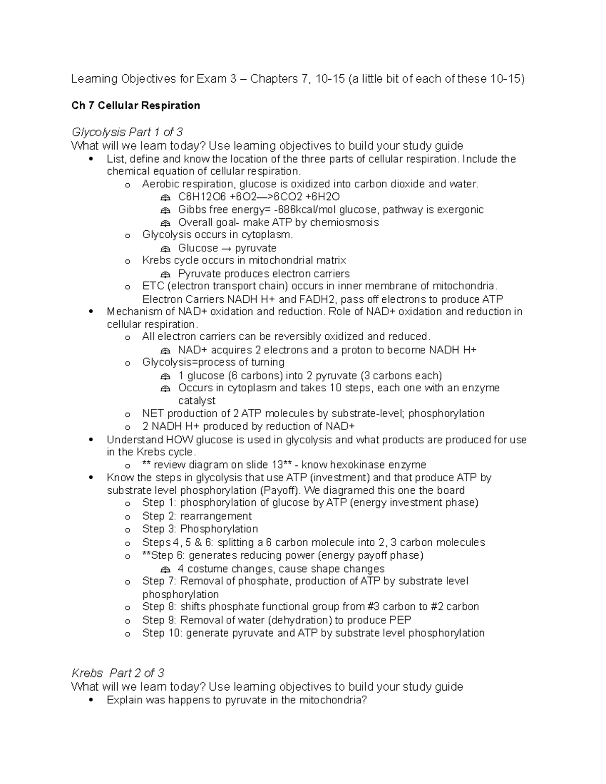 Bio 3 review - Lecture - Learning Objectives for Exam 3 – Chapters 7 ...