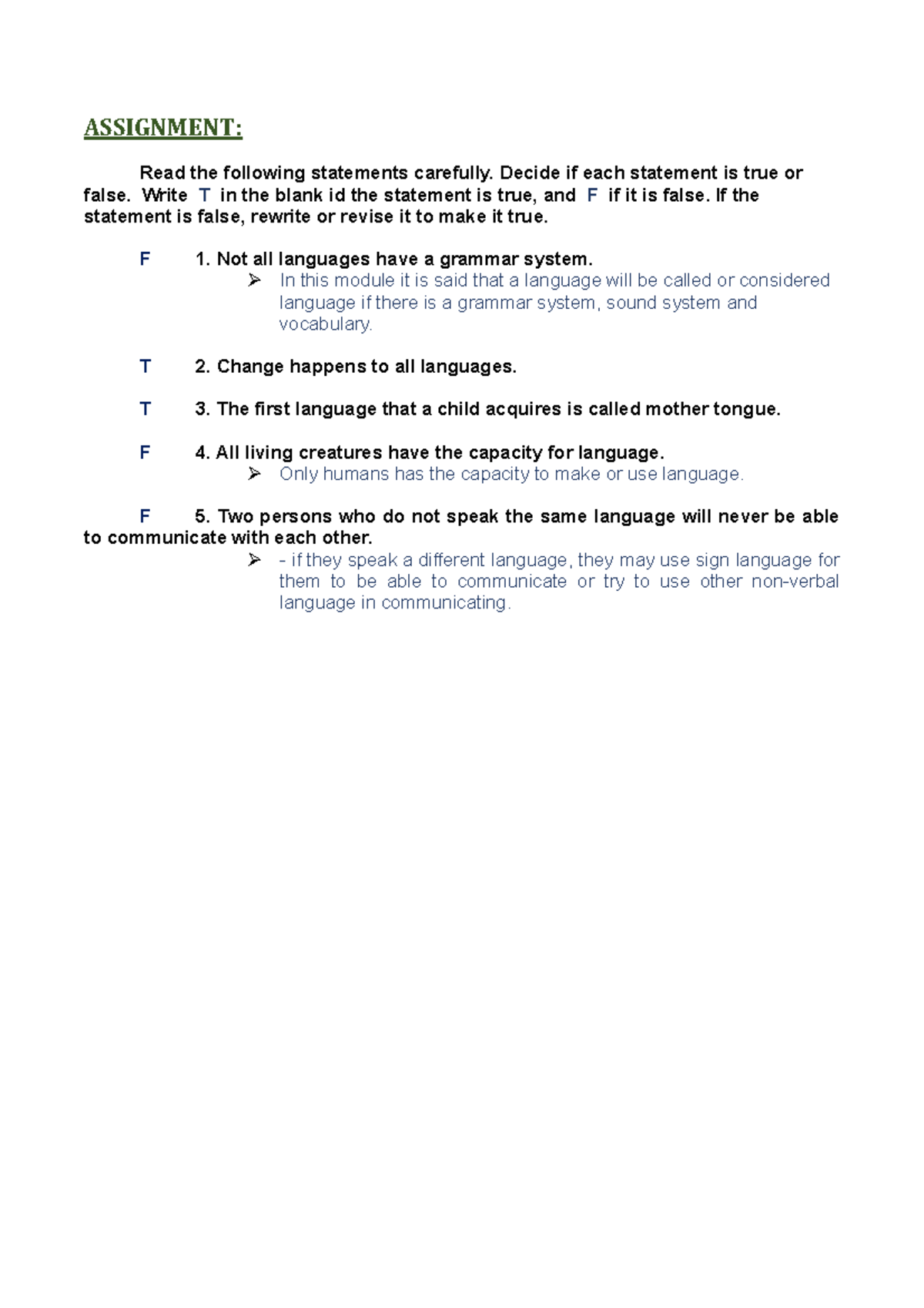 Module 1 Assignment Lecture Notes 4 Assignment Read The Following Statements Carefully