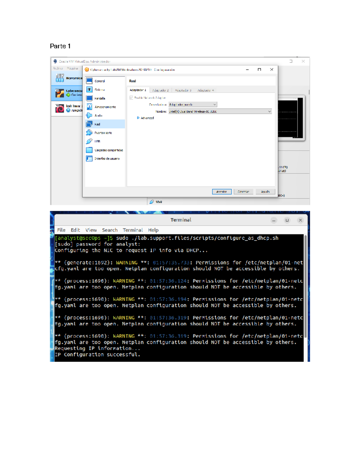 Lab 21 - laboratorios de cisco - Parte 1 Oracle VM VirtualBox Administrador X Archivo Máquina ...