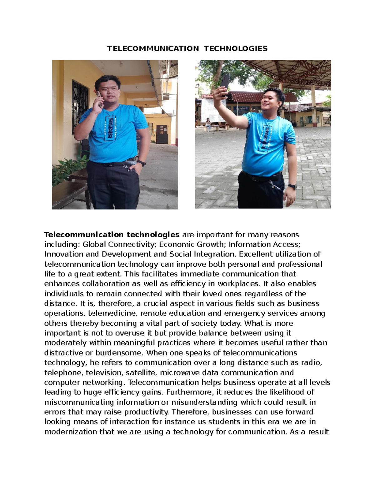 Technology for teaching - TELECOMMUNICATION TECHNOLOGIES ...