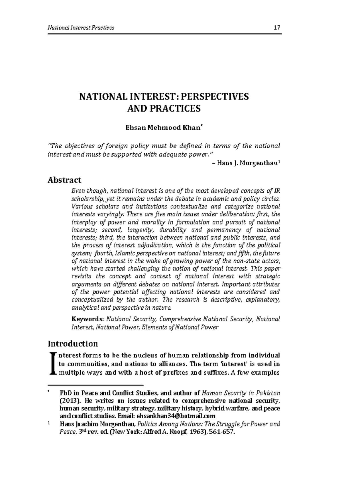 Conceptualizing national interest - National Interest Practices 17 ...