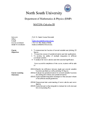 Mat250 Assignment 01 - North South University Department of Mathematics ...