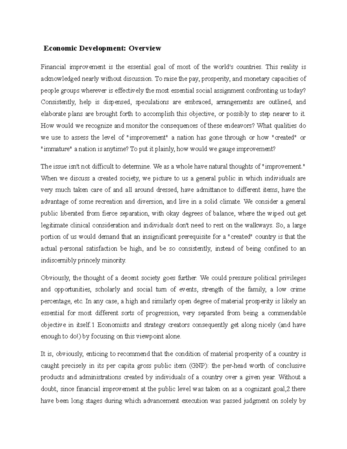 Economic Development Overview - Economic Development: Overview ...