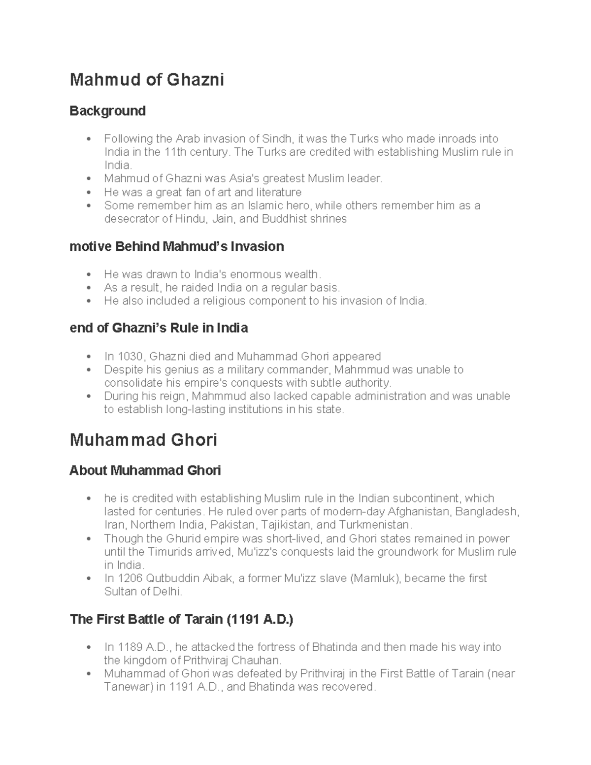 Mahmud of Ghazni - Mahmud of Ghazni Background Following the Arab ...