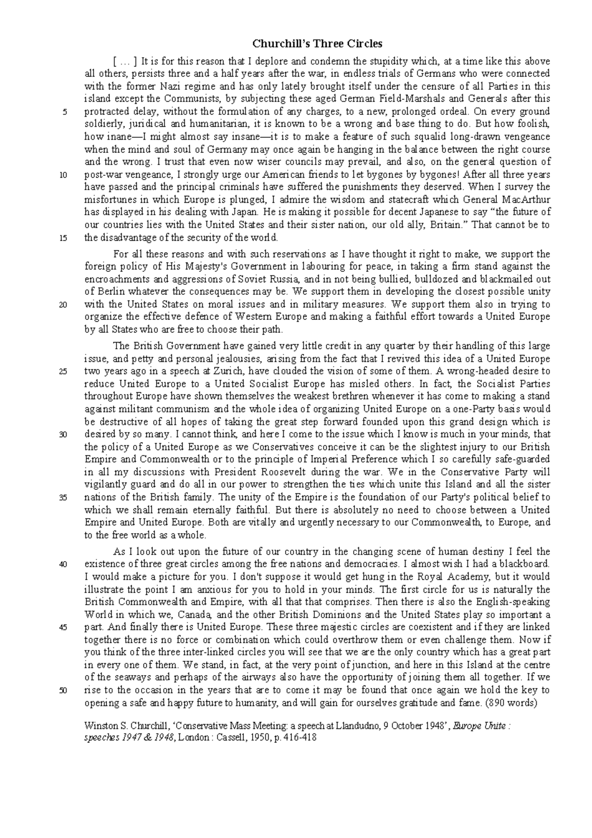 Churchills Three circles speech 1948 - Churchill’s Three Circles ...