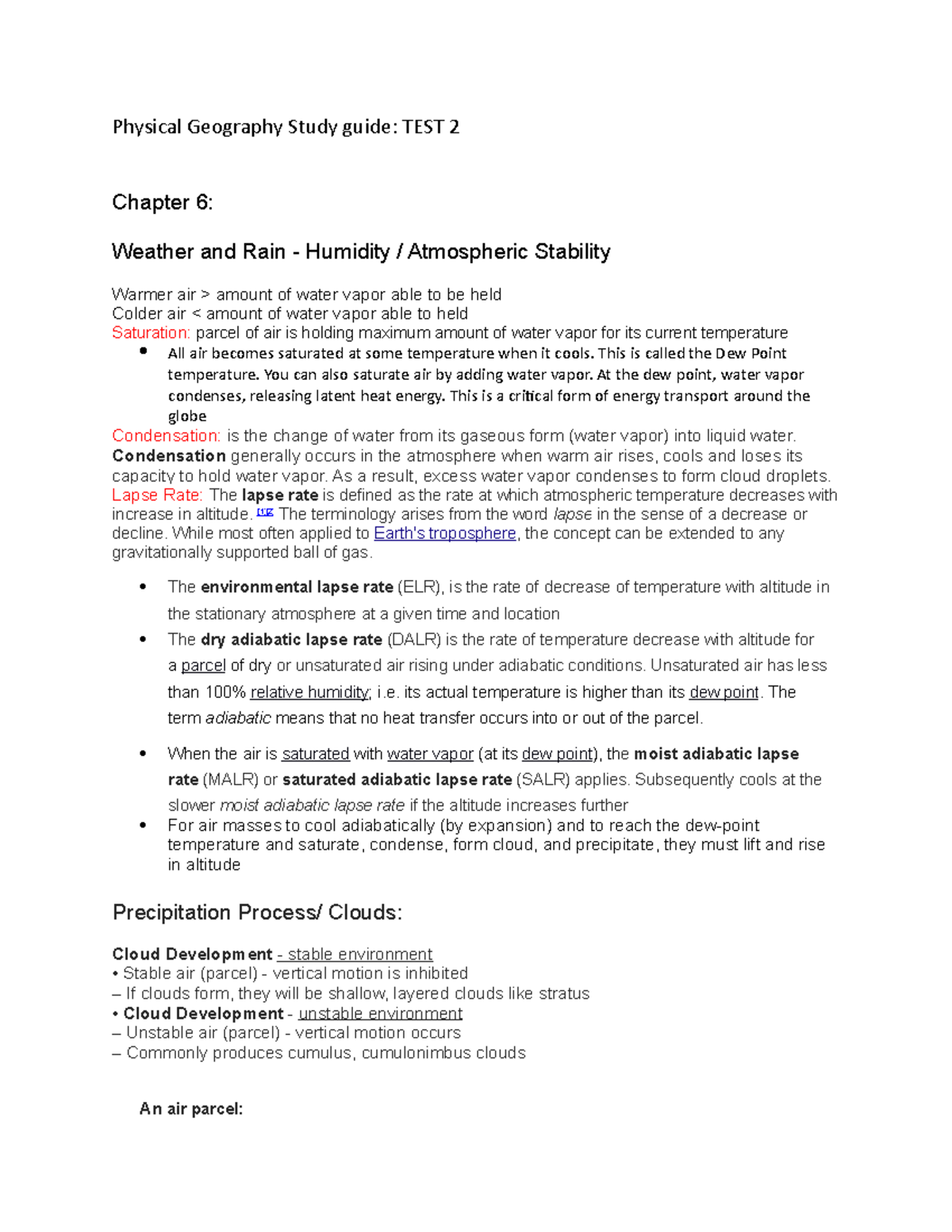 Physical Geography Study guide Test 1 - Physical Geography Study guide ...